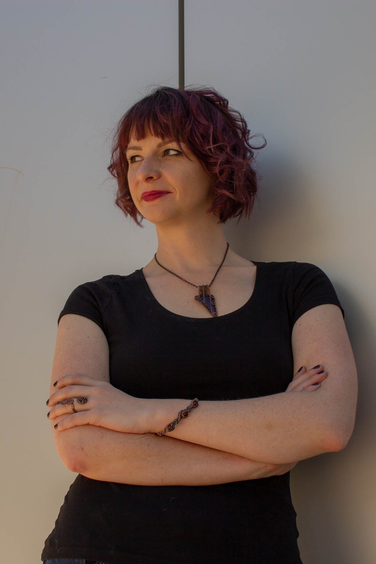 Purple Fused Glass and Copper Wire Wrapped Pendant – Nymph Glass Jewelry