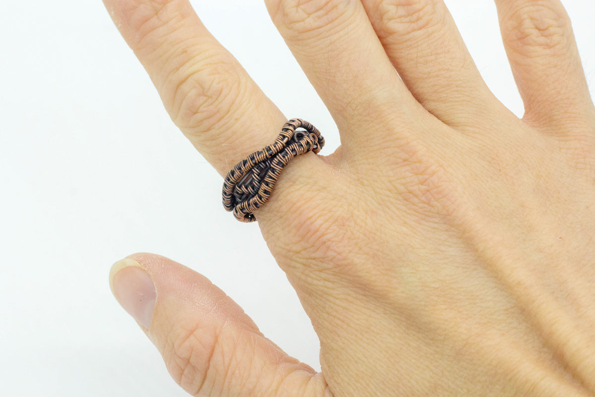 Woven Copper Wire Ring – Nymph Glass Jewelry